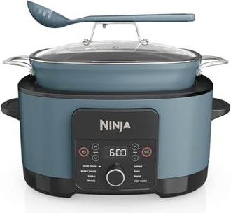 Ninja Foodi PossibleCooker (8 l), 8-in-1 Digitaler Multikocher & Schongarer mit Topf, Dampfeinsatz, L&ouml;ffel & Glasdeckel, Slow Cooker, D&auml;mpfen, Anbraten, Bac