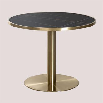 Sklum Sklum - Runder Bistrotisch (&Oslash;100 cm) aus Stahl Briselda Vergoldet