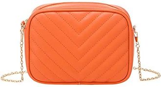 Generic Sac &agrave; bandouli&egrave;re tendance pour femme avec motif &agrave; rayures &eacute;l&eacute;gant et design fonctionnel en cha&icirc;ne pour un compagnon &eacute;l&eacute;gant au quotidien, Orange, Tai