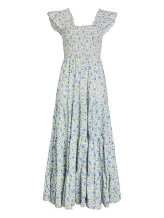 Rixo robe mi-longue Kendall à fleurs - Tons neutres