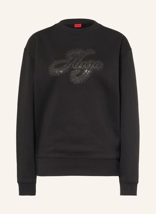 HUGO BOSS Hugo Sweatshirt Danicey Mit Schmucksteinen schwarz