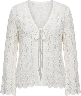 Miamoda Strickjacke Strickjacke gerade Passform Ajourstrick Langarm