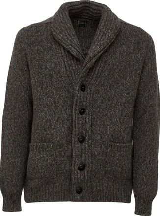 Fedeli Cardigan Manches Longues - Homme - Pulls - Gris - Taille: 2XL