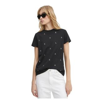 Karl Lagerfeld T-shirt orn&eacute; de strass - Femme - Tops - Noir - Taille: 36 FR
