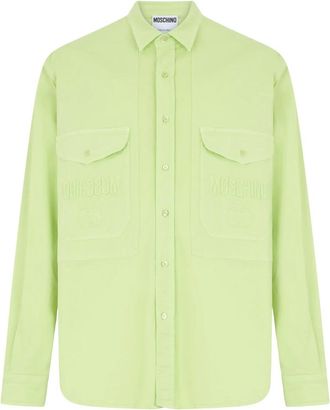 Moschino Homme, Chemises, Vert, Taille: L Chemise &agrave; Col Classique
