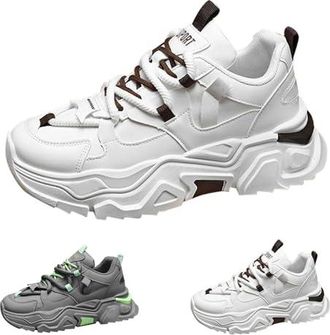 Generic Baskets &agrave; lacets pour homme - Semelle &eacute;paisse - Chaussures de sport - Marche - Tendance - Fitness - Confortables - D&eacute;contract&eacute;es - Chaussures de cours
