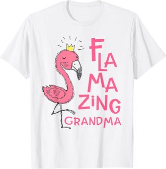 BDAZ Flamazing Grandma Flamingo Tropical Beach Pink Damen T-Shirt