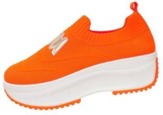 Generic Chaussures &agrave; enfiler en maille respirante pour femme - &Eacute;l&eacute;gantes - Couleur unie - Semelle &eacute;paisse - Confortables - D&eacute;contract&eacute;es - Chaussures compens&eacute;