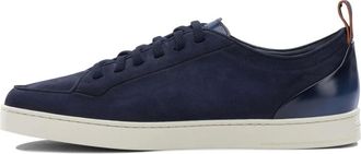 Santoni Homme, Chaussures, Bleu, Taille: 41 EU Baskets en su&egrave;de et garniture en cuir