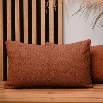 MG Design 2er Set Kissenbezüge 40 x 80 cm in Kupfer - mit Reißverschluss, fein gewebt mit Chenille-Haptik, pflegeleich