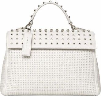 John Richmond Femme, Sacs, Blanc, Taille: ONE Size Sac &agrave; main clout&eacute; avec d&eacute;tails brillants