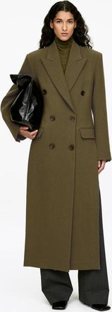 Arket Eleganter Mantel Aus Wollmischung -Gr&uuml;n
