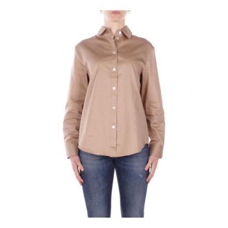 Max Mara Femme, Blouses et Chemises, Beige, Taille: 38 FR Chemise en coton boutonn&eacute;e