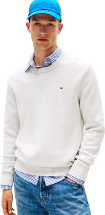 Tommy Jeans Herren Pullover Sweater Slim Fit, Grau (Lt Grey Htr), XXL