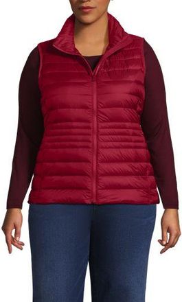 Lands End Daunenweste WANDERWEIGHT Verstaubar Ultraleicht, Damen, Gr&ouml;&szlig;e:48-50 plus, Rot, Nylon, by Lands End