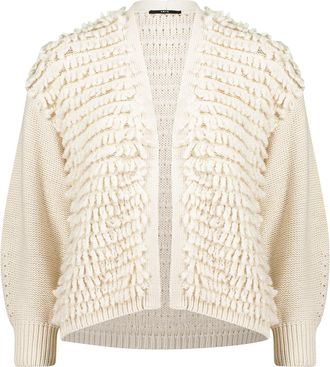 Zero Damen Strickjacke offener Style S, Eggnog