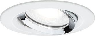 Paulmann 936.73 Einbauleuchte LED Nova Plus rund 1x6W GU10 Weiß matt, Chrom schwenkbar dimmbar zum Kombinieren mit den Paulmann Downlight CombiSystems Basic-Se