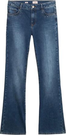 Oltre Femme, Jeans, Bleu, Taille: 42 FR Flare Jeans avec clous
