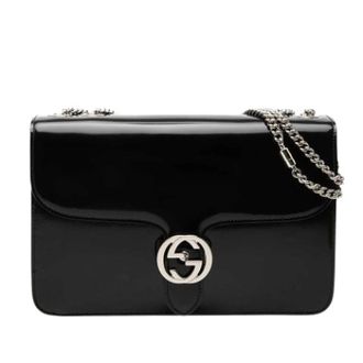 Gucci Sac bandouli&egrave;re en cuir verni doccasion - Femme - Pre-owned - Noir - Taille: ONE Size