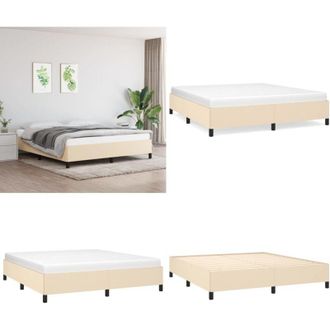 vidaXL Vidaxl - Cadre de lit sans matelas cr&egrave;me 160x200 cm tissu - Cadre De Lit - Lit Double - Literie - Sommier - Chambre &agrave; Coucher - Home & Living