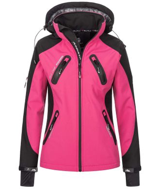 Rock Creek Damen Softshell Jacke Windbreaker Regenjacke &Uuml;bergangsjacke Softshelljacke Damenjacke Regenmantel Outdoorjacke Kapuze D-441 Pink XXL
