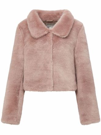 Unreal Fur veste Tirage crop en fourrure artificielle - Rose