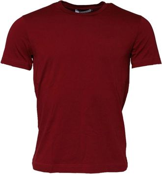 Dolce & Gabbana Homme, Tops, Brun, Taille: M T-shirt &agrave; Manches Courtes et Col Rond