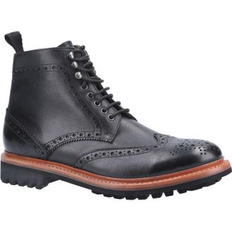 Cotswold Rissington Commando Schwarze Herrenlederstiefel