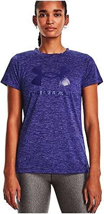 Under Armour T-Shirt à Manches Courtes pour Femme Graph UA Tech Twist BL Gel SSC, Bleu Sonar 1377201-468, XS