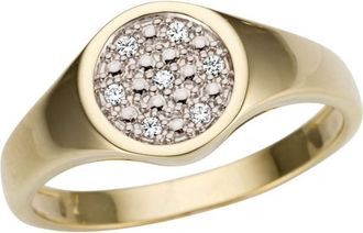 Firetti Goldring edel, rund, teilw. rhodiniert, massiv