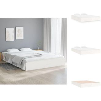 vidaXL Massivholzbett Wei&szlig; 120x200 cm - Holzbett - Massivholzbette - Kiefernbett - Wei&szlig;es Bett - Doppelbett