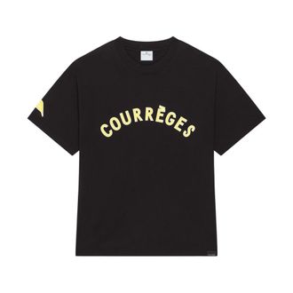 Courrèges Homme, Tops, Noir, Taille: XL T-shirt Imprimé Oversize