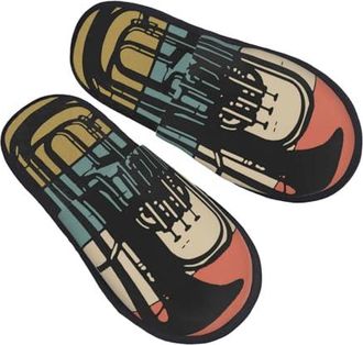 Generic Euphonium Vintage Homme Femme Chaussures De Maison Respirantes Chaussons Doux Pantoufles Pour Maison Hiver Automne M