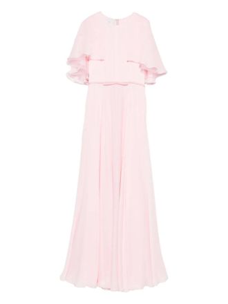 Giambattista Valli Cape-Ärmel-Kleid mit Schleifendetail - Rosa