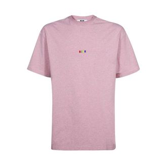 Msgm Cotton T-shirt - - Tops - Herren - Rosa - S