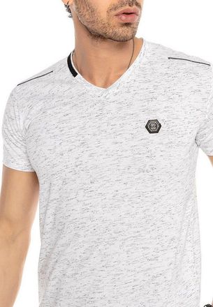 Red Bridge T-Shirt mit V-Ausschnitt - meliertes Design, Slim Fit