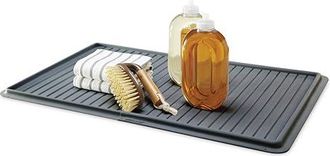 Madesmart Expandable Undersink Drip Tray - Granite | Cabinet Collection | 29.37 x 18.88 | Protects Cabinets from Spills and Drips | Storage for Cleaning Supplie