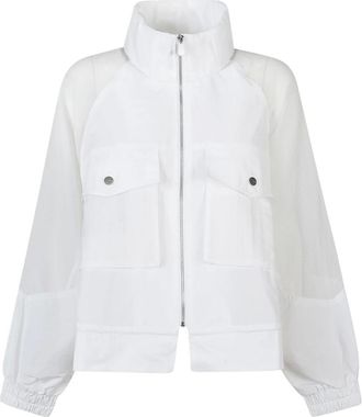 Pinko Pinko, Femme, Vestes, Blanc, Taille: 38 FR Beth Blouson Ripstop Organzato