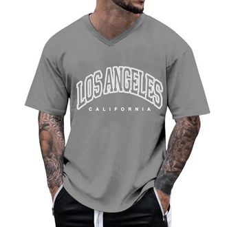 Generic T-shirt surdimensionn&eacute; pour homme - T-shirt d&eacute;t&eacute; &agrave; col rond &agrave; manches courtes - Avec imprim&eacute; urbains - Chemises basiques pour homme - Chemises d&eacute;contr
