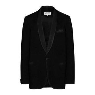 Maison Margiela Blazer &agrave; col ch&acirc;le monoprint&eacute; - Femme - Vestes - Noir - Taille: 34 FR