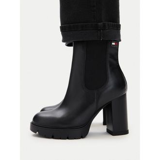 Tommy Jeans Stiefeletten Tommy Jeans Tjw Chelsea High Heel Boots EN0EN03112 Schwarz