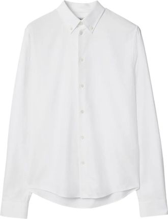 Burberry chemise &agrave; d&eacute;tail de chevalier - Blanc