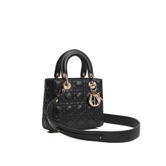 Dior Quilted Lambskin Shoulder Bag - Black