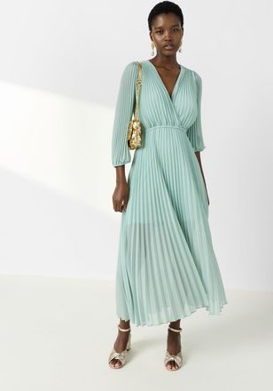 Gerard Darel Robe longue pliss&eacute;e - RAYNA - Vert deau