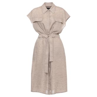 Fabiana Filippi Hemdkleid mit G&uuml;rtel - - Dresses - Damen - Braun - XS