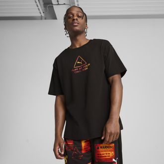 Puma Scoot Caution Boxy Basketball-T-Shirt Herren, Kleidung, Schwarz, L