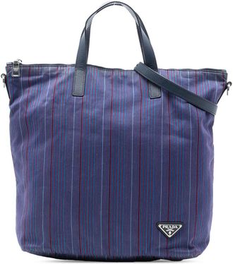 Prada Hobo Bags - Tessuto Stampato Satchel - Gr. unisize - in Blau - f&uuml;r Damen