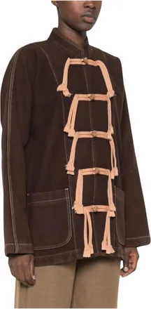 Uma Wang UMA Wang - Veste &agrave; Fermeture par Boutons - Femme - Vestes - Brun - Taille: 38 FR