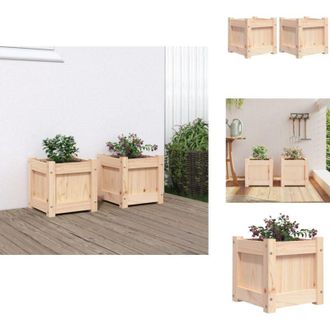 vidaXL Jardini&egrave;res 2 pcs bois de pin massif - Jardini&egrave;res En Bois - Jardini&egrave;re Ext&eacute;rieure - Pots De Fleurs - D&eacute;co Jardin - Balcon