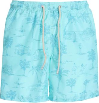 MC2 Saint Barth Badeshorts mit Print - Blau